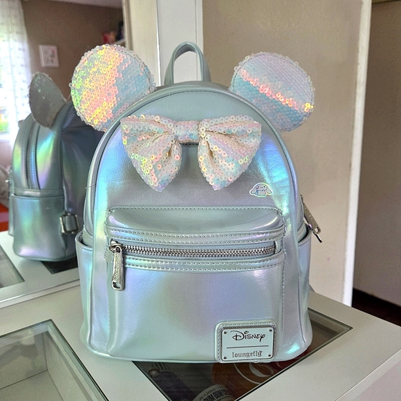 Loungefly | Bags | Loungefly Disney Minnie Mouse Iridescentsequin Ears ...